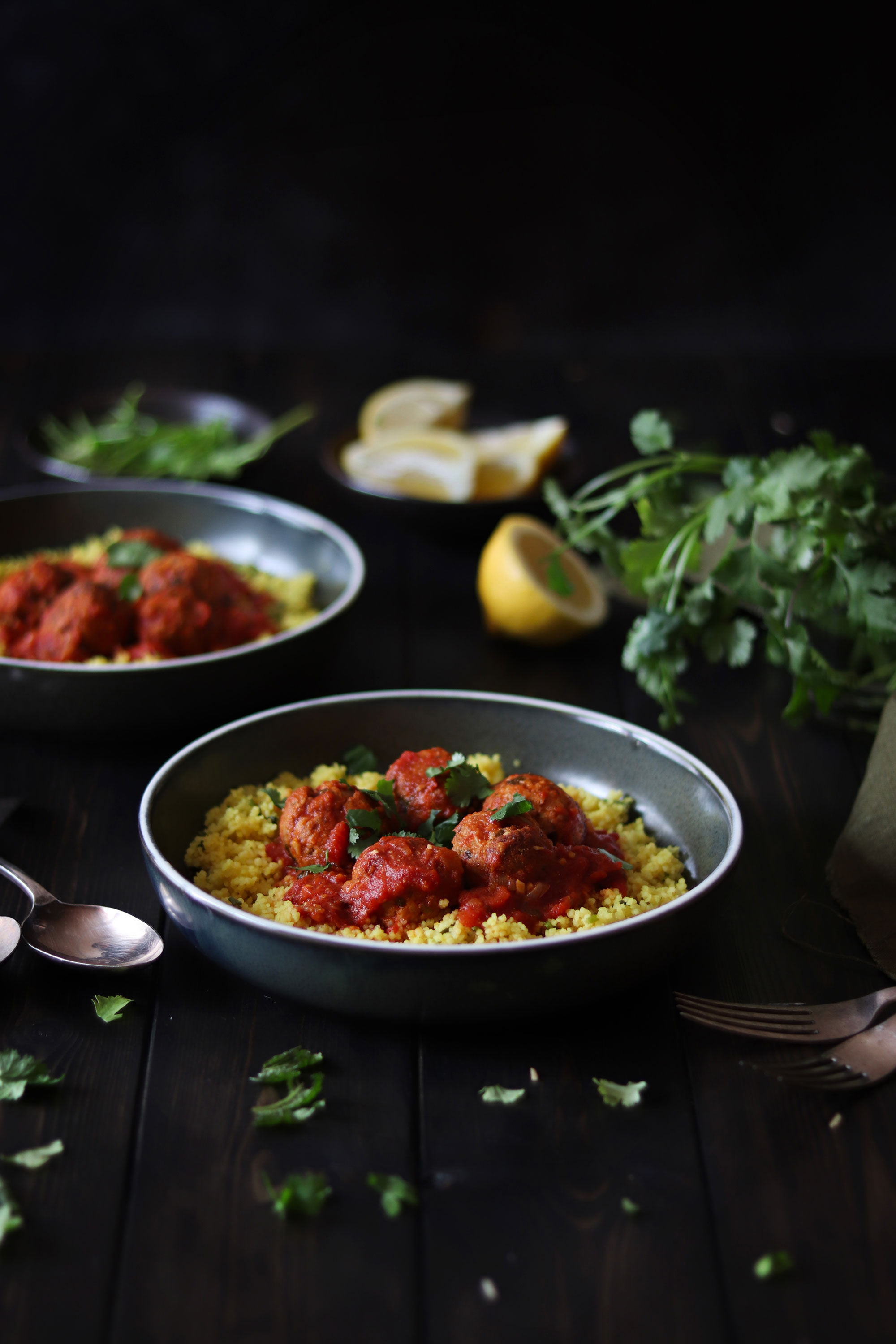 Heavenly Moroccan Turkey meatballs with lemony couscous - Sadie's Kitchen